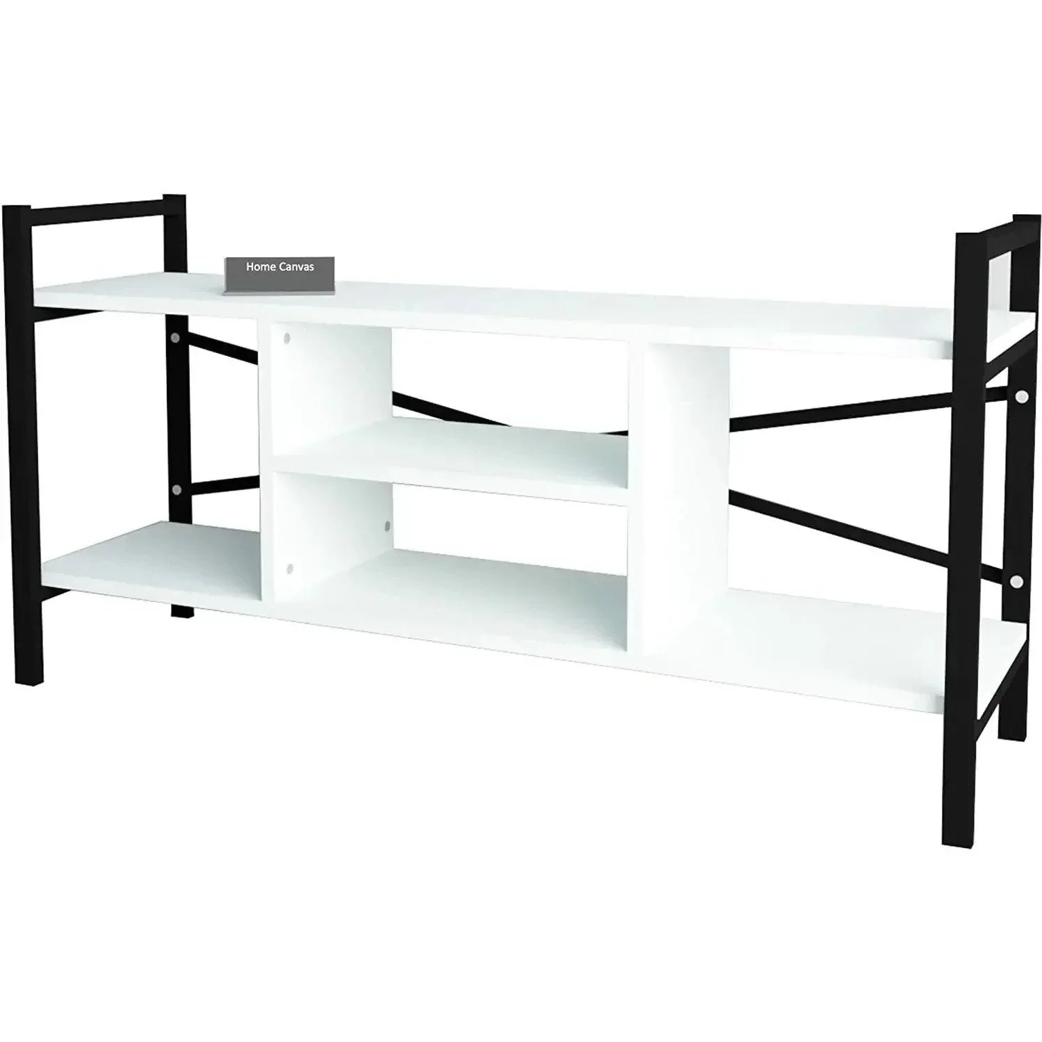 Home Canvas 120cm White Gila TV Stand with Storage Drawers